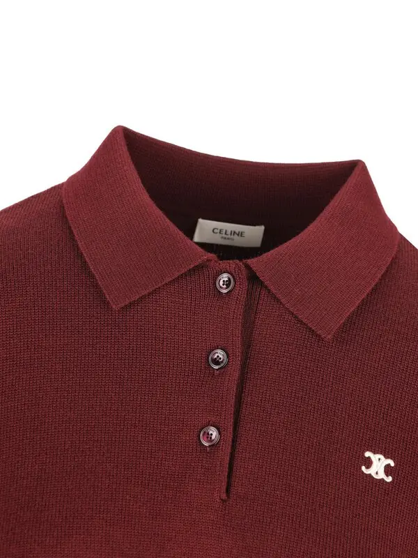 Celine Cropped Wool Polo Shirt