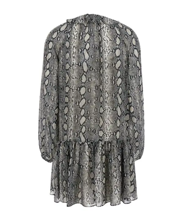 Michael Kors Printed Georgette Ruffle Mini Dress