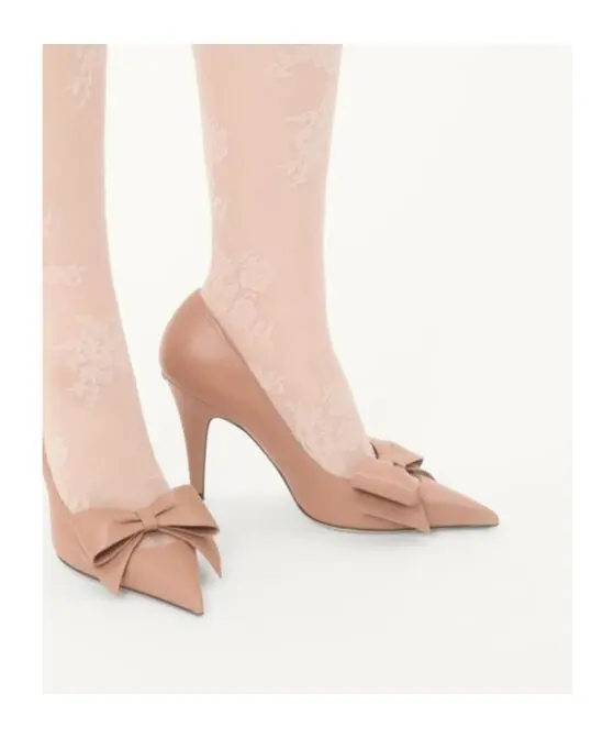 Valentino Garavani 100mm Bow Detail Leather Heeled Pumps