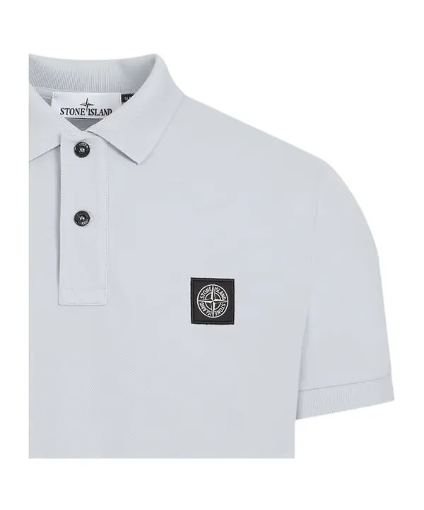 Stone Island Compass-patch Short-sleeved Polo Shirt - Sky Color