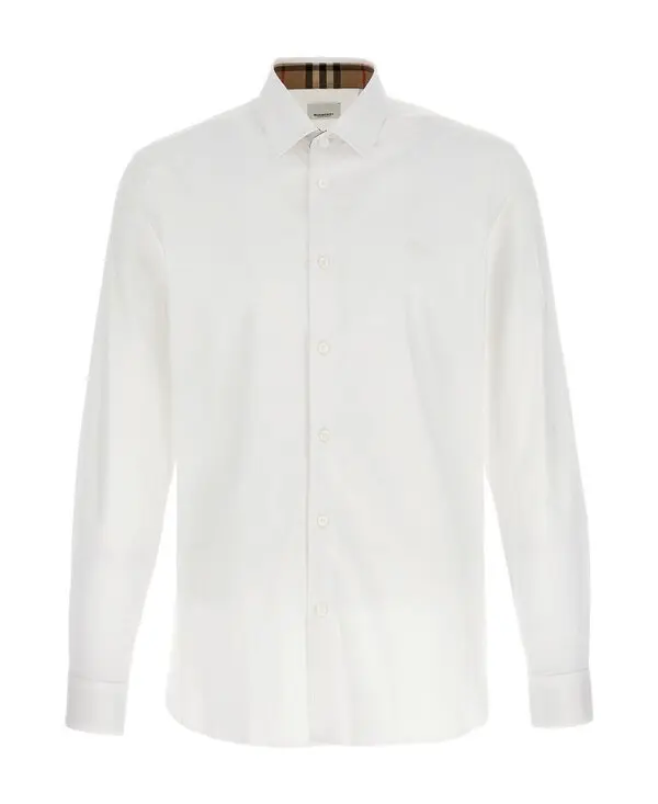 Burberry Long-sleeved Curved Hem Shirt