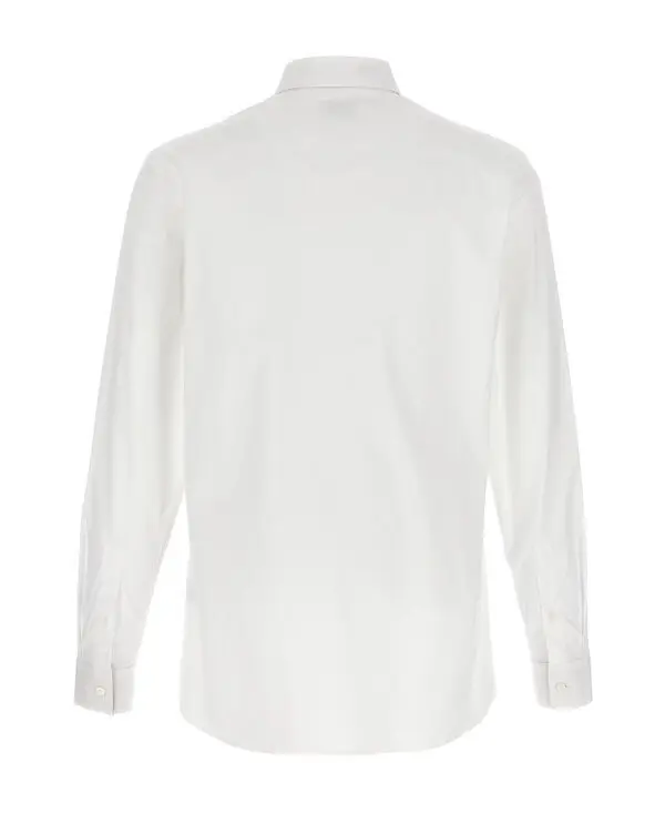 Burberry Long-sleeved Curved Hem Shirt