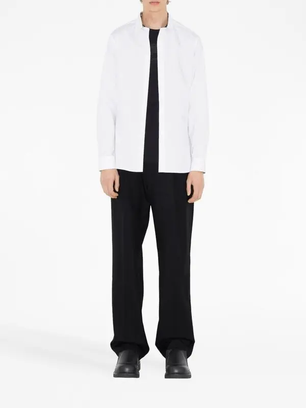 Burberry Long-sleeved Curved Hem Shirt