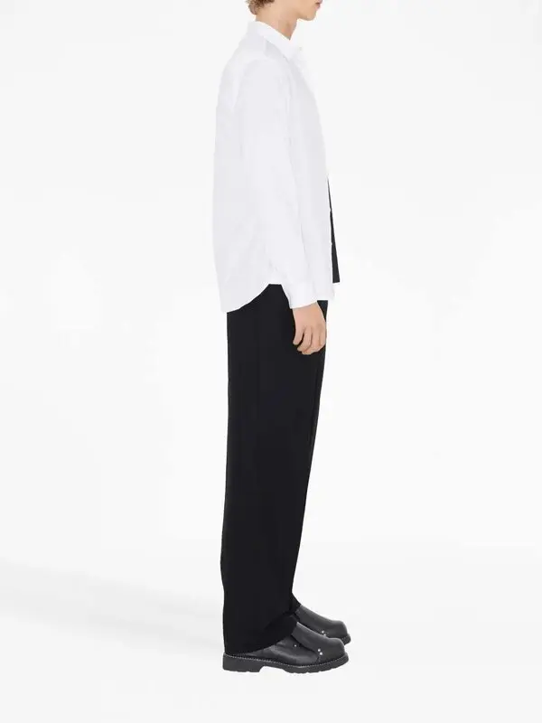 Burberry Long-sleeved Curved Hem Shirt