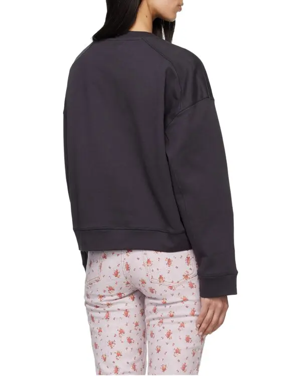 GANNI Raspberry Print Crewneck Sweatshirt - Phantom Black