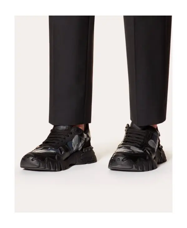Valentino Garavani Rockrunner Leather Sneakers