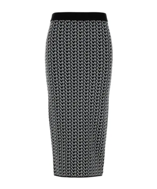 Michael Kors Jacquard Midi Skirt - Black