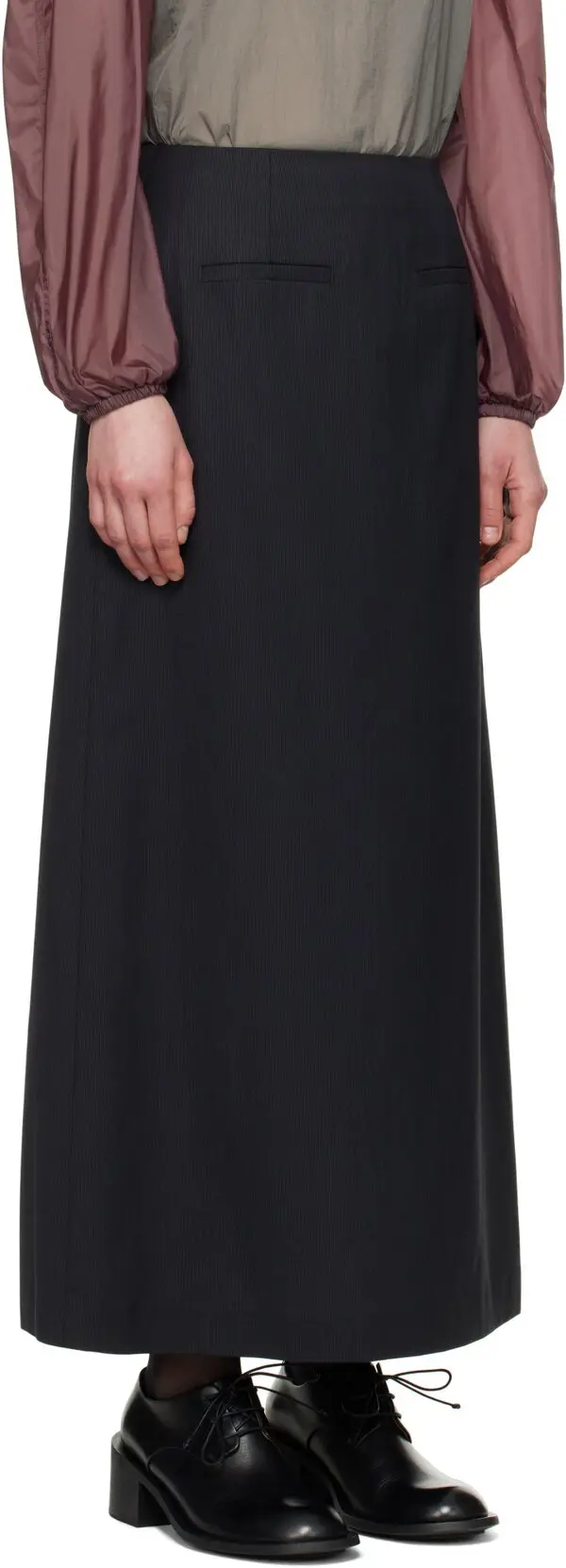 AMOMENTO Striped Maxi Skirt