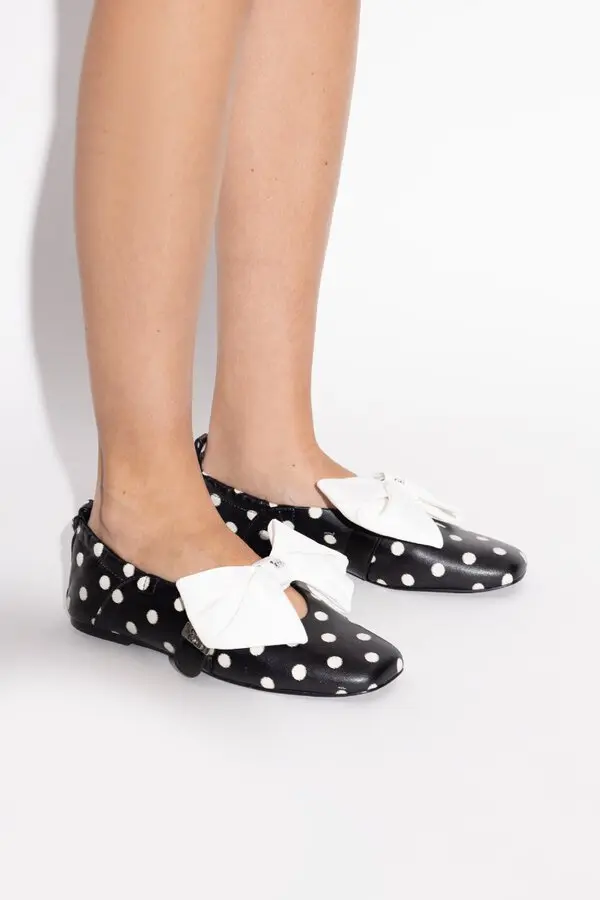 GANNI Polka-dot Ballerinas With Bow Detailing