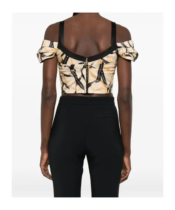 Elisabetta Franchi Chain Detailed Cropped Top