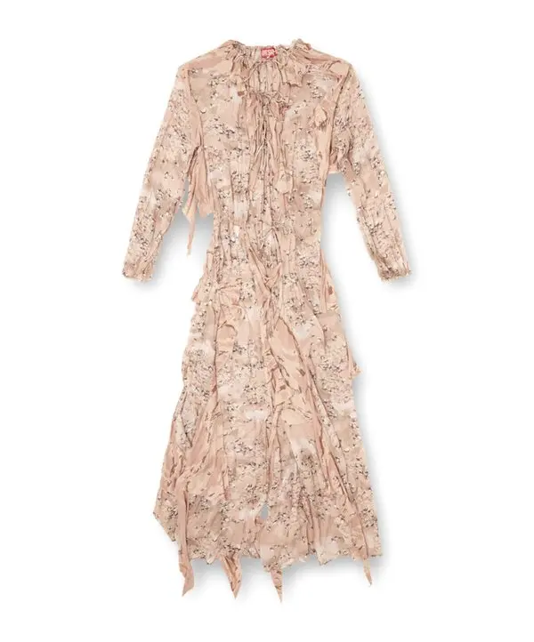 DIESEL® Ruffled Print Maxi Dress - Face Powder