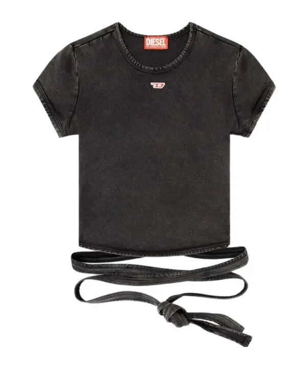 DIESEL® T-bunny-tail-r1 Denim Look T-shirt - Black