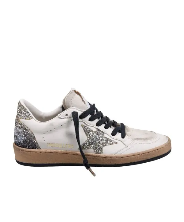 GOLDEN GOOSE Ballstar Glittered Sneakers - White