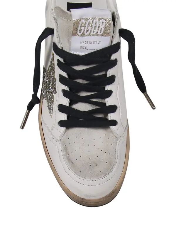 GOLDEN GOOSE Ballstar Glittered Sneakers - White