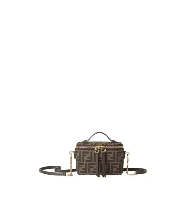 Fendi Ff Jacquard Mini Vanity Case - Brown