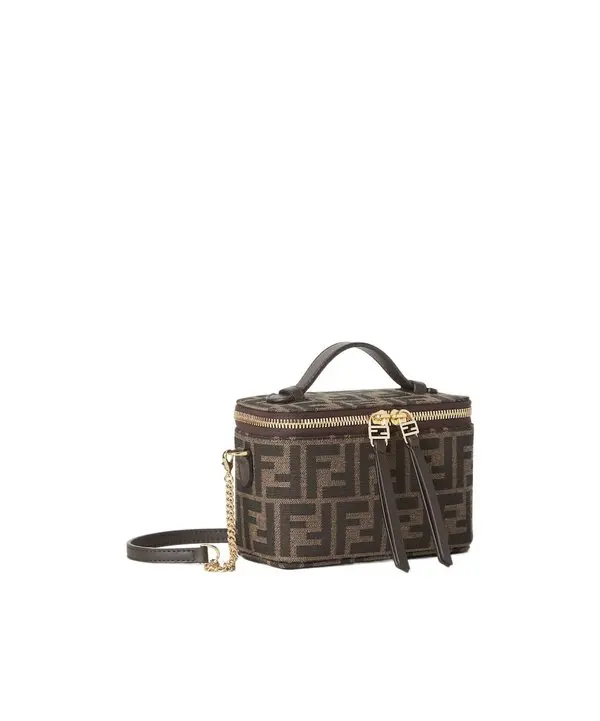 Fendi Ff Jacquard Mini Vanity Case - Brown