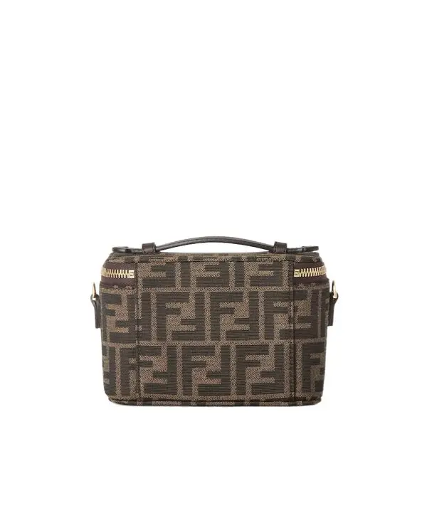 Fendi Ff Jacquard Mini Vanity Case - Brown