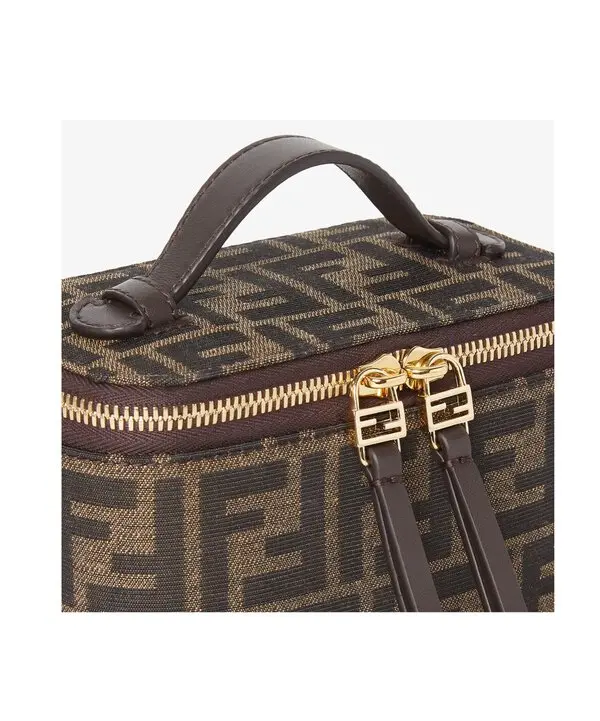 Fendi Ff Jacquard Mini Vanity Case - Brown