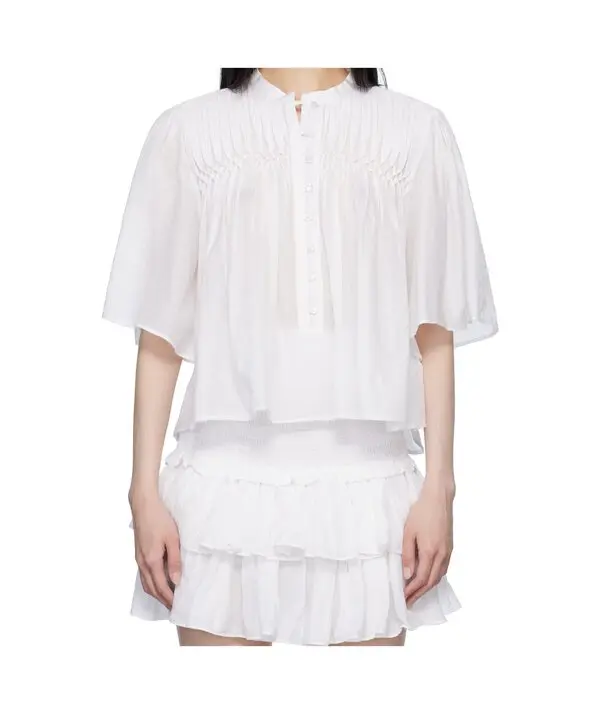 Isabel Marant Étoile Destiny Embroidered Detailed Blouse - White