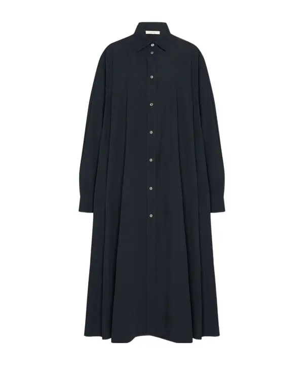 THE ROW Zeph Cotton Shirtdress - Deep Navy Blue