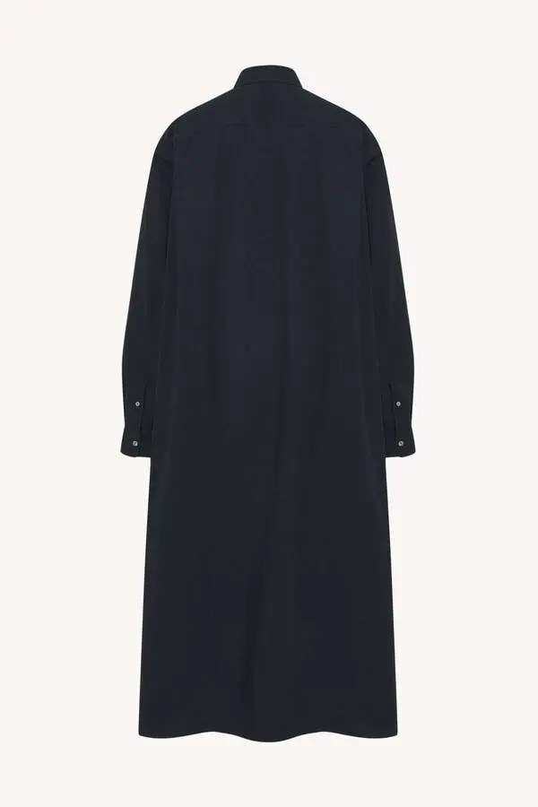 THE ROW Zeph Cotton Shirtdress - Deep Navy Blue