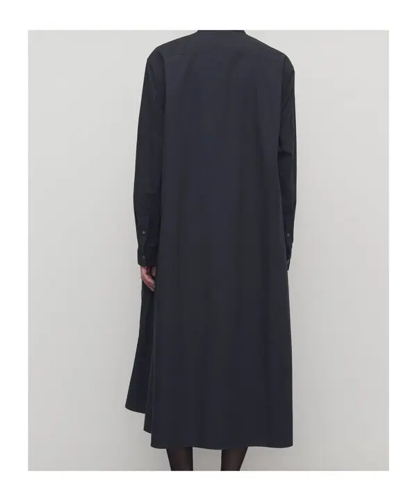THE ROW Zeph Cotton Shirtdress - Deep Navy Blue