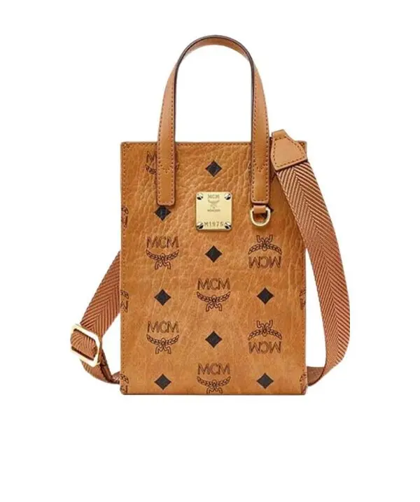 Mcm Klassik Mini Top Handle Bag - Brown