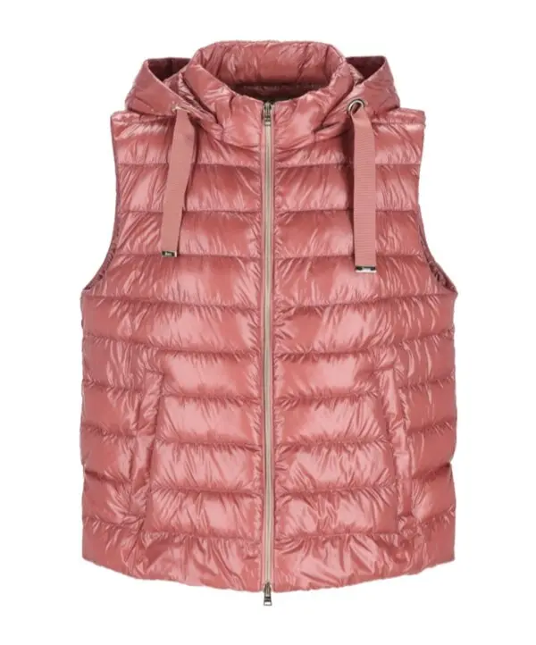 Herno Hooded Zip-up Gilet - Pink