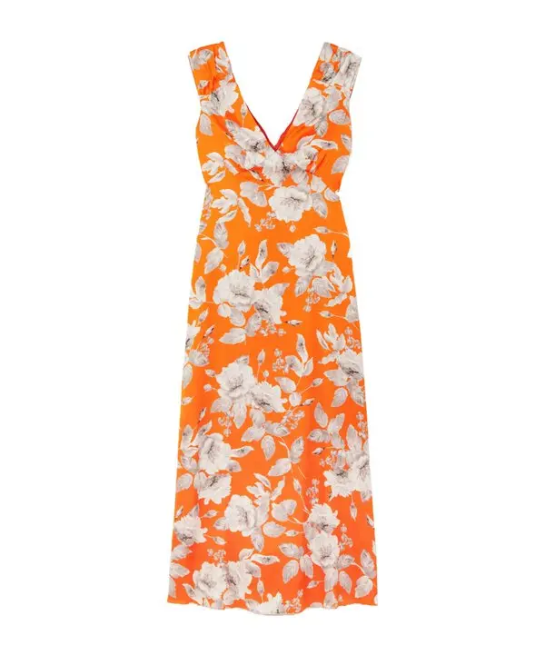 Erdem Garnelle Printed Midi Dress - Orange