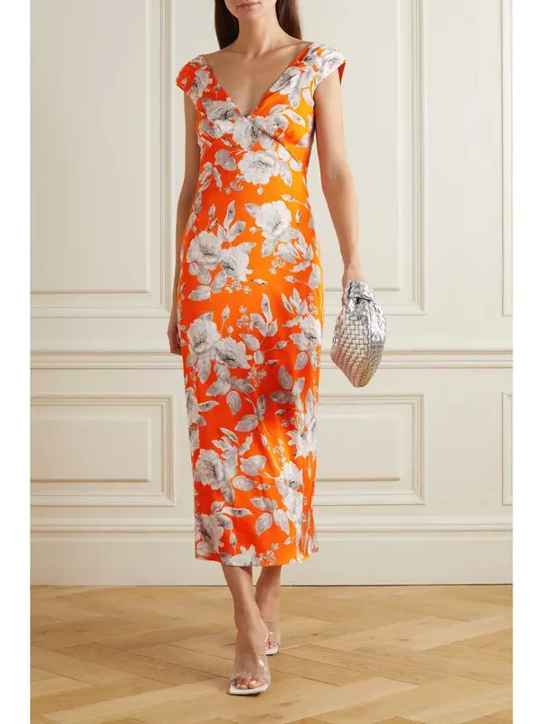 Erdem Garnelle Printed Midi Dress
