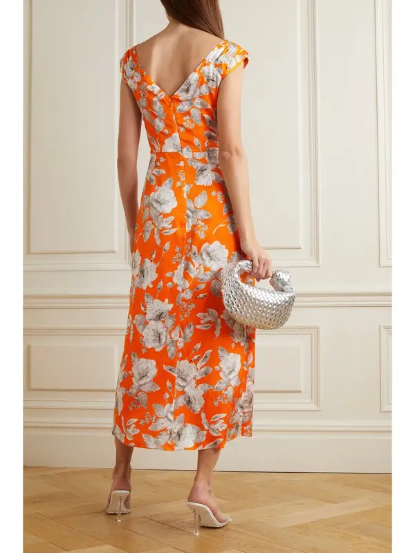 Erdem Garnelle Printed Midi Dress