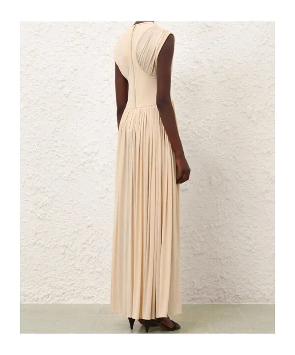 Zimmermann Pleated Sleeveless Midi Dress - Cream