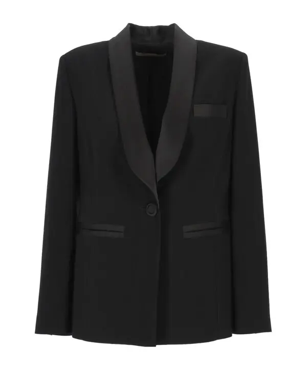 D.exterior Shawl Lapel Single-breasted Blazer