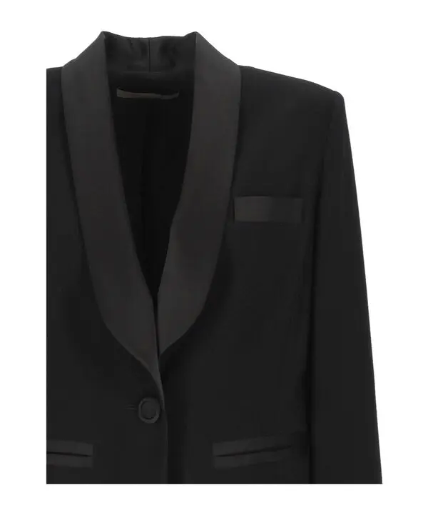 D.exterior Shawl Lapel Single-breasted Blazer