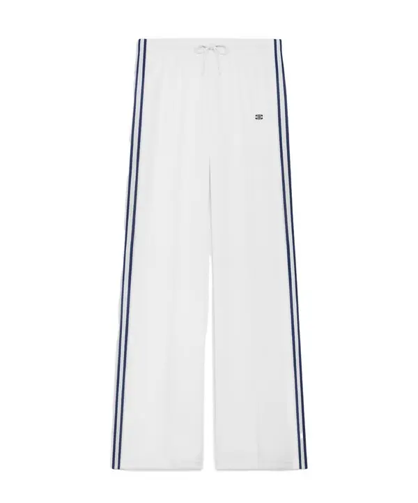 Celine Tracksuit Pants In Double Face Jersey - Off-white/navy Blue