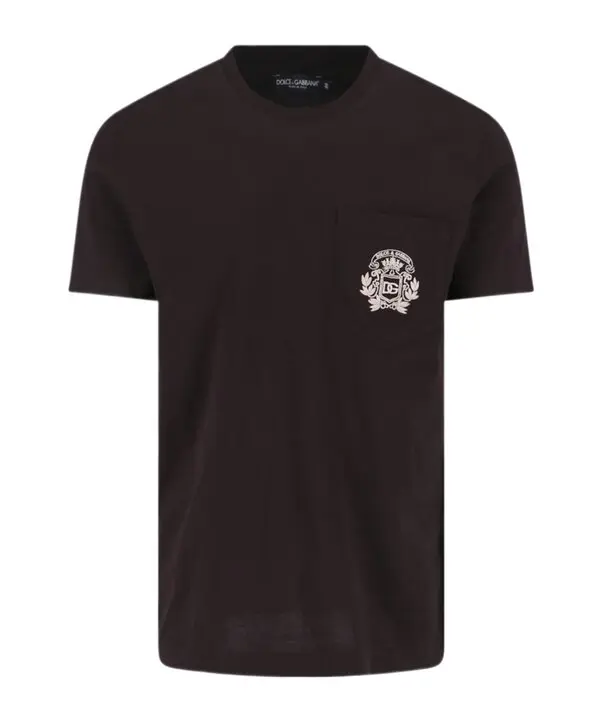 Dolce & Gabbana Dolce Gabbana Logo Embroidered Crewneck T-shirt - Black
