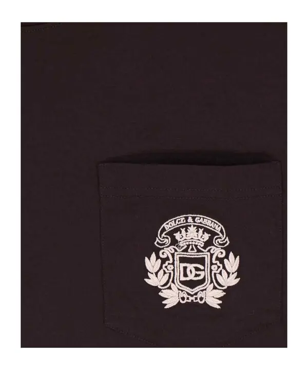 Dolce & Gabbana Dolce Gabbana Logo Embroidered Crewneck T-shirt - Black