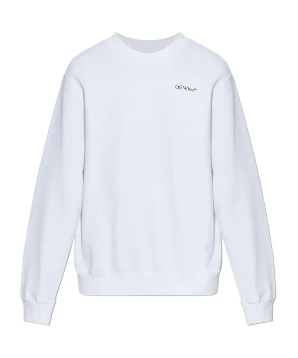 Off-White Crewneck Sweatshirt With Floral Arrow Graphic