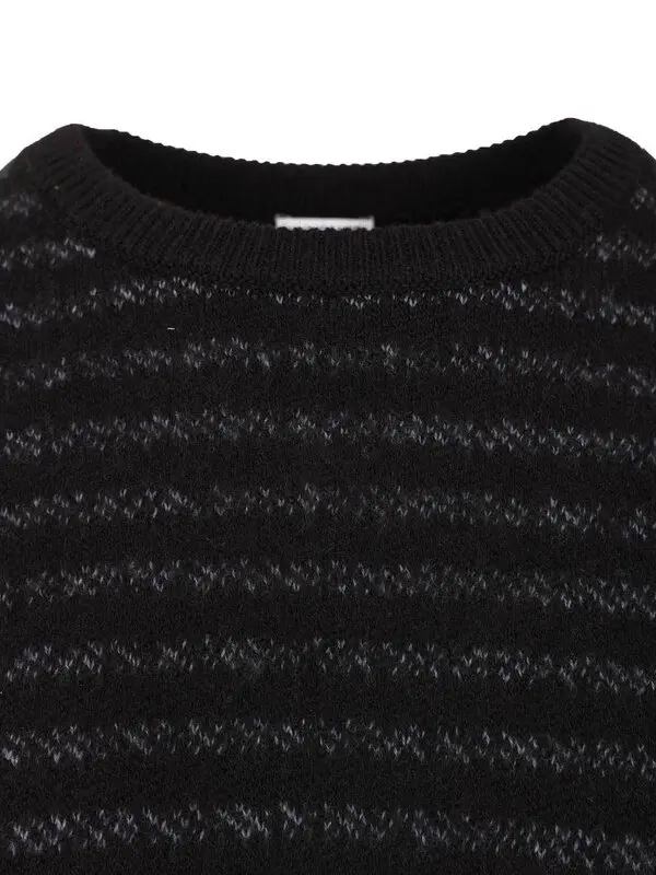 Loewe Blurred Effect Striped Wool Jumper - Deep Navy Blue
