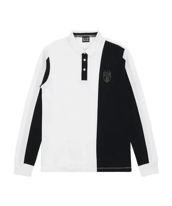 EA7 Logo Long-sleeved Polo Shirt