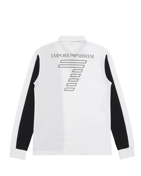EA7 Logo Long-sleeved Polo Shirt