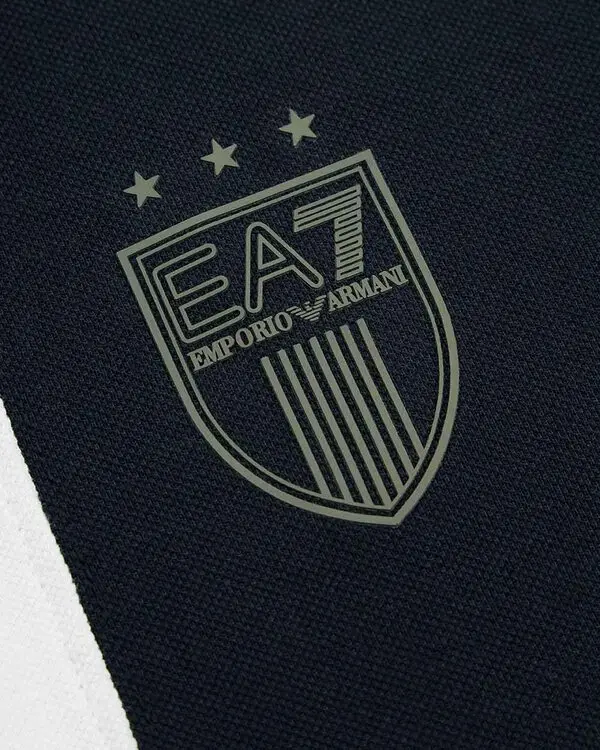 EA7 Logo Long-sleeved Polo Shirt
