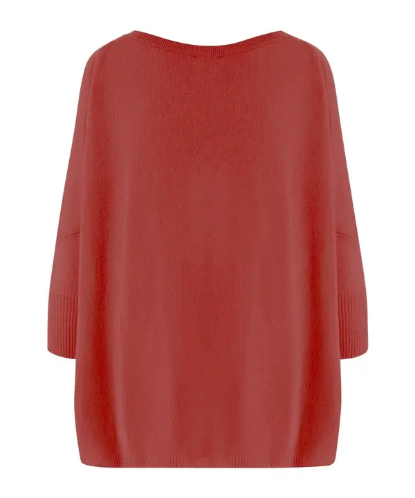 ALLUDE V-neck Half-sleeve Sweater