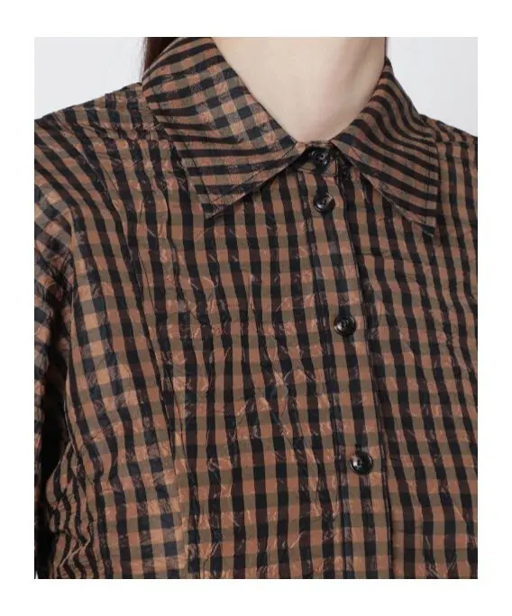 GANNI Peplum Check Shirt