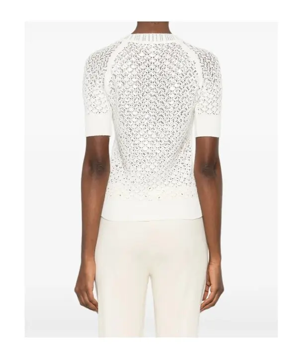 Ermanno Scervino Short Sleeved Jumper With Crystal Embellishments