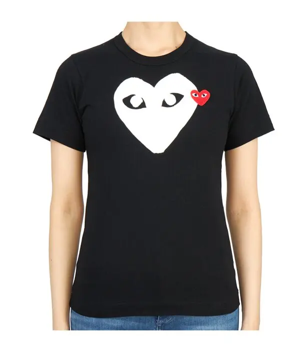 Comme Des Garçons Heart Logo Crewneck T-shirt - Black