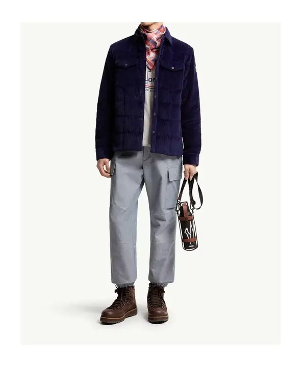 Moncler Corduroy Down Shirt Jacket - Navy