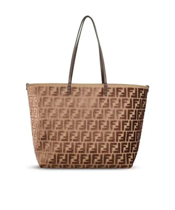 Fendi Roll Ff Jacquard Large Tote Bag - Chocolate