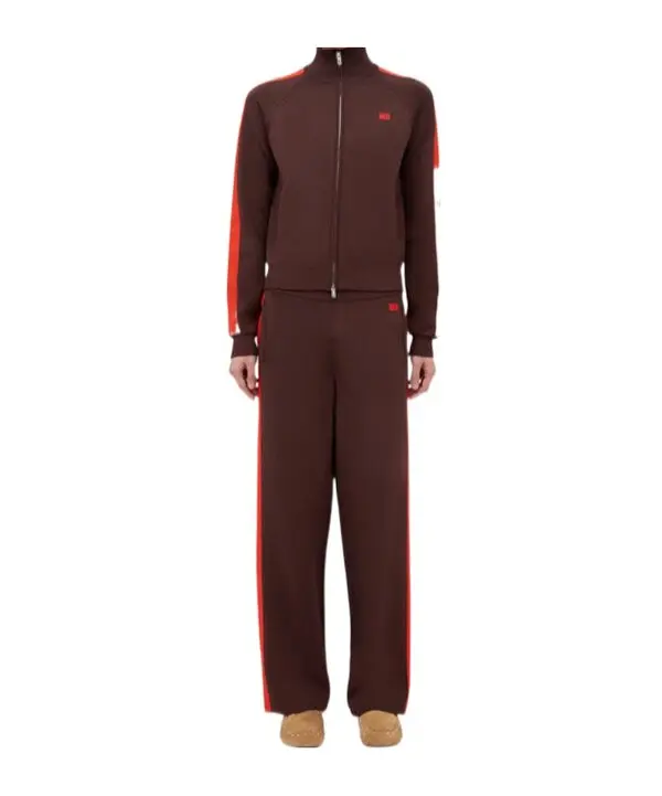 WALES BONNER Tide Crochet-trim Track Pants - Red