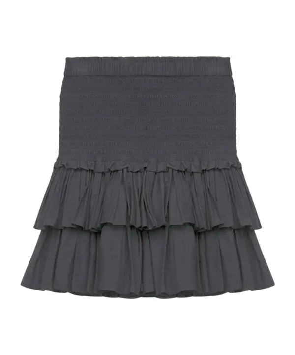 Isabel Marant Étoile Naomi Smocked Ruffled-hem Mini Skirt - Black